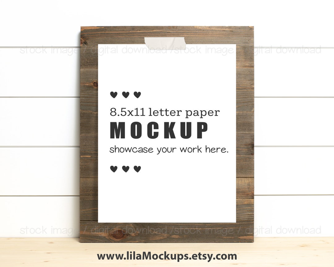 8.5x11 Letter Paper Mockup Image JPG/PNG Files / Letter Size - Etsy Canada