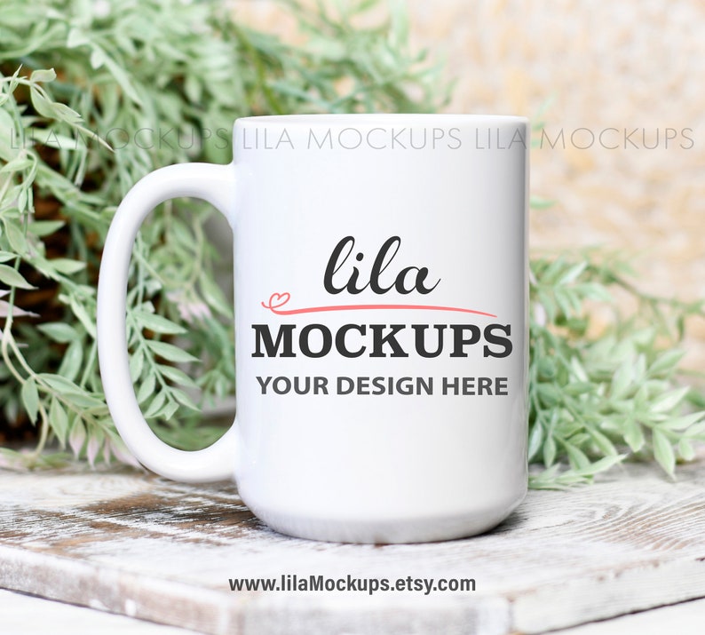 Mockup Photo Of White Coffee Cup 15 Oz Coffee Mug Mock Up Etsy