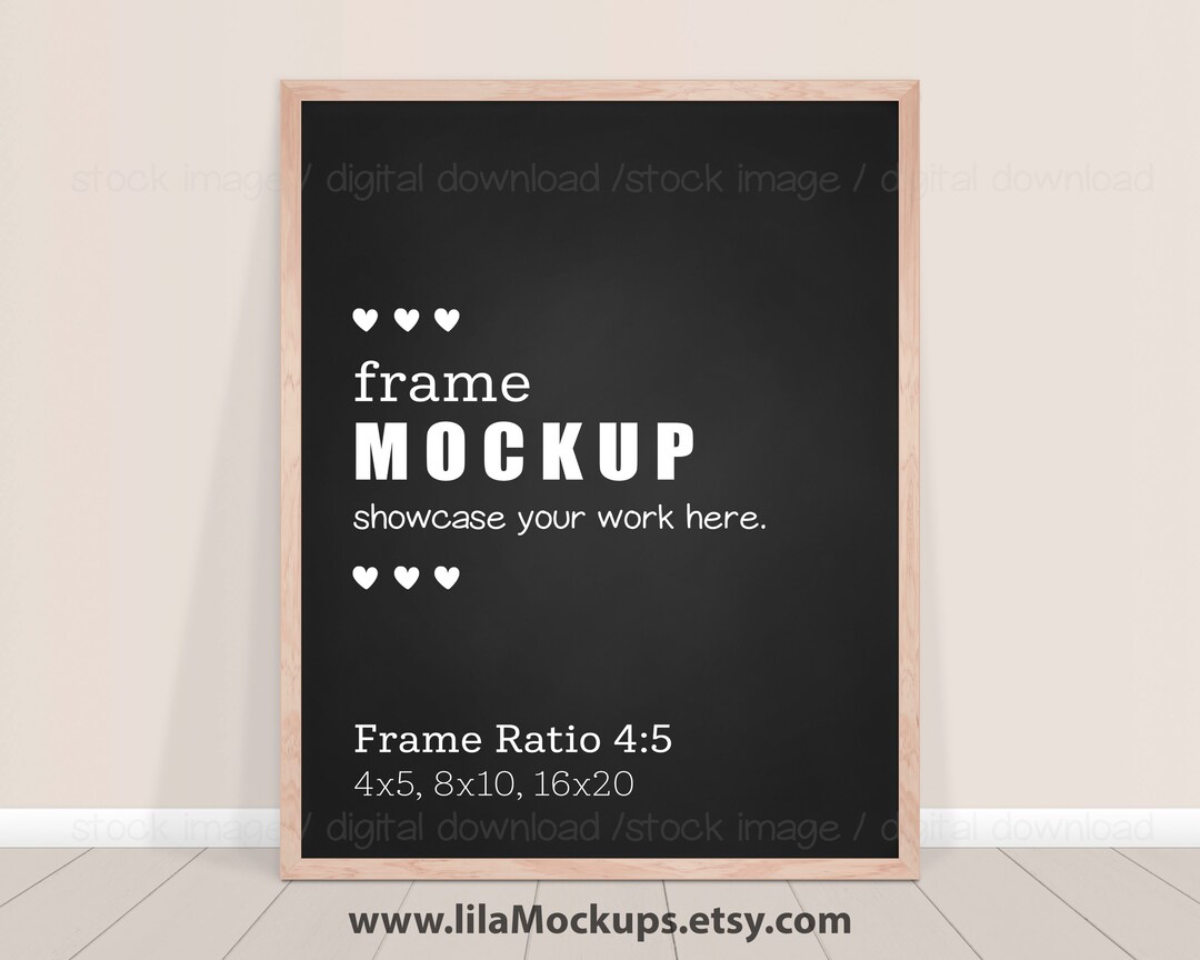 Vertical Chalkboard Frame Mockup - PNG & JPG File / 4:5 Frame Ratio ...