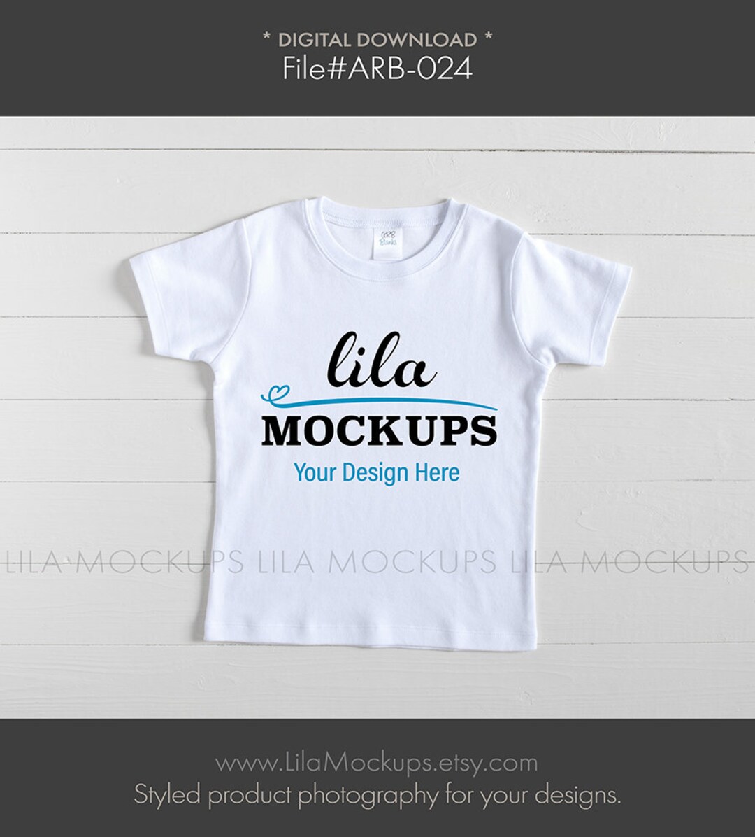 ARB Short Sleeve Shirt MOCKUP Photo - Blank Boy's White Short Sleeve ...