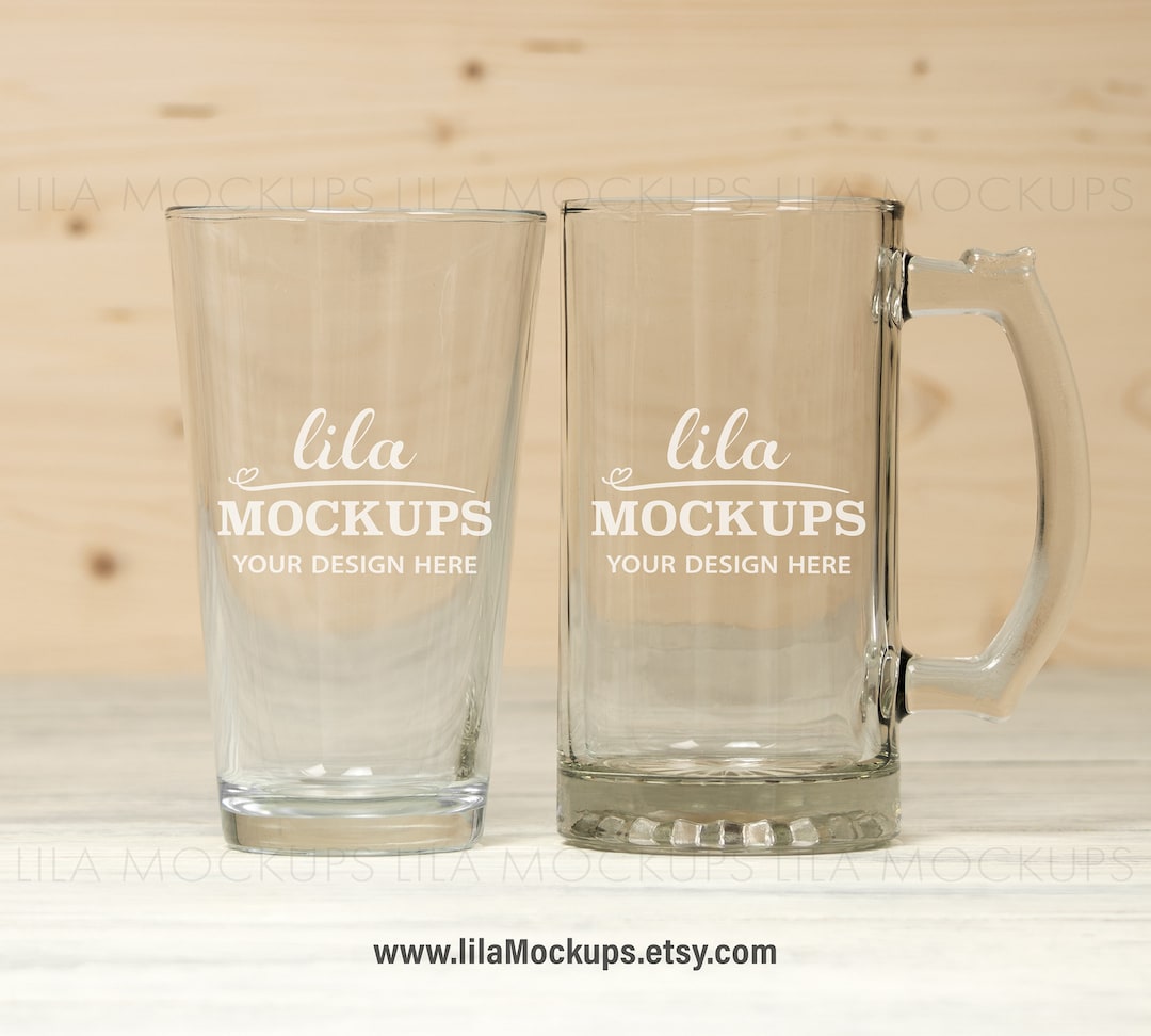 Pint Glass and Beer Mug MOCKUP PHOTO / Staged Photo of Pint Glass and ...