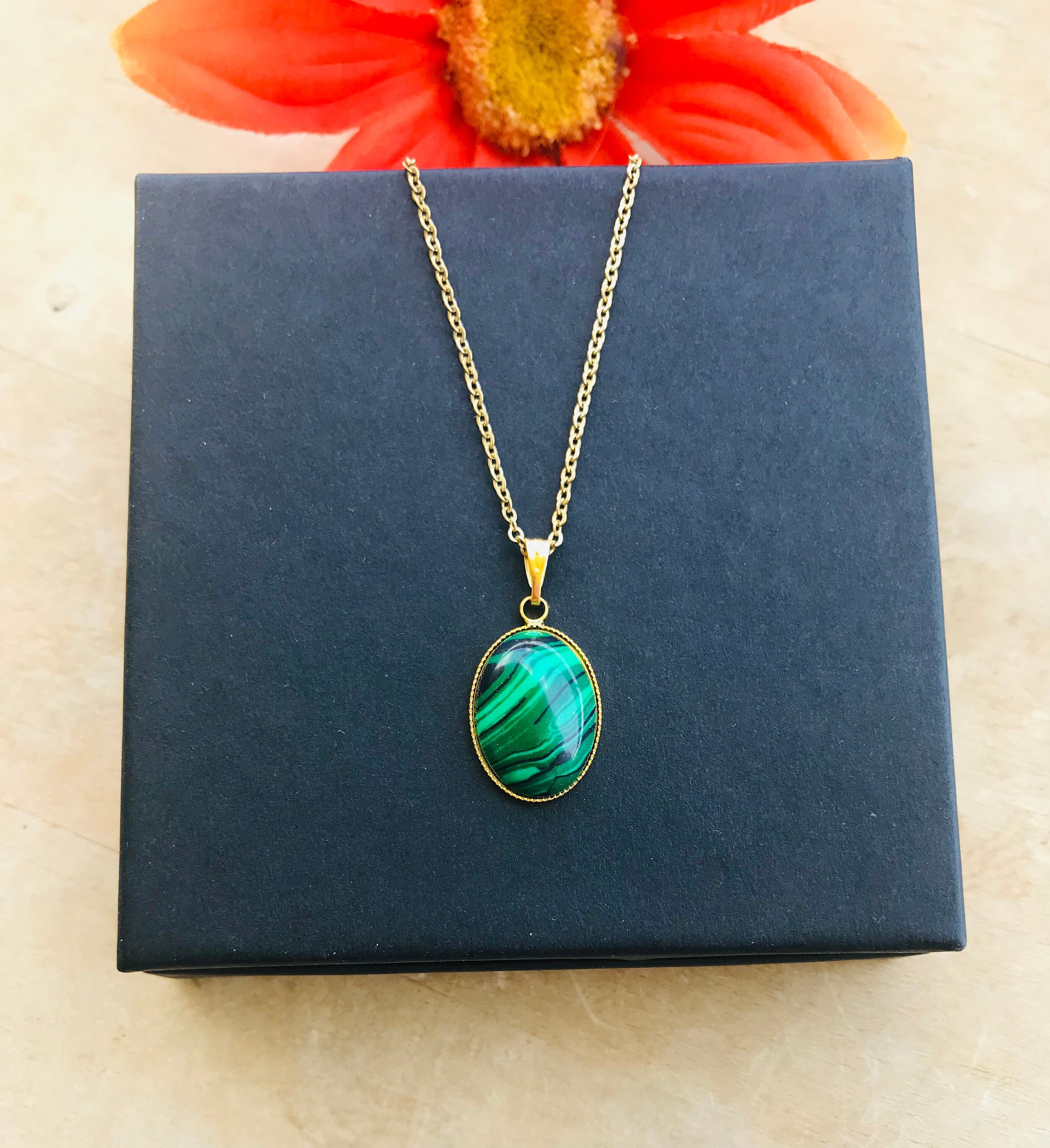 Collier Malachite Pierres précieuses Malachite Pendentif - Etsy Canada