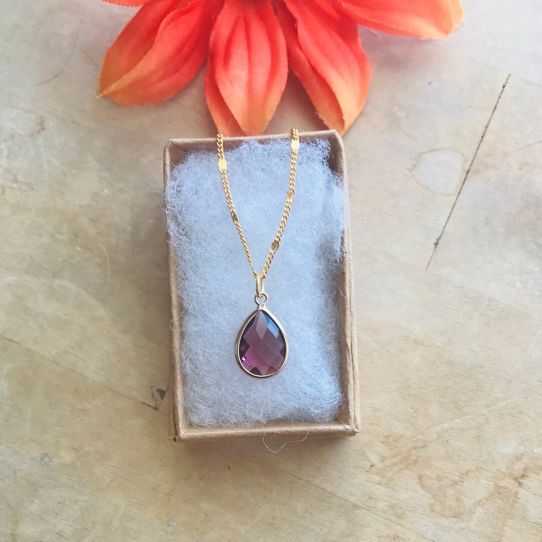 A Alexandrite Necklace, Alexandrite Birthstone Necklace,crystal Glass ...