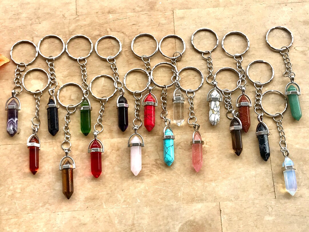 A Crystal Jade Keychains, Gemstones Keychain, Healing Stones, Chakra - Etsy
