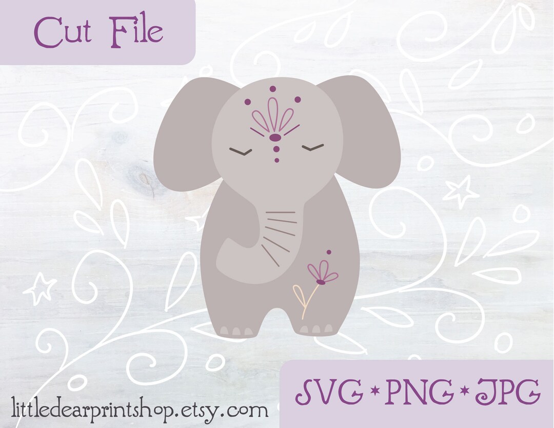 SVG Elephant Cut File for Cricut, Silhouette, PNG, JPG Safari Jungle ...