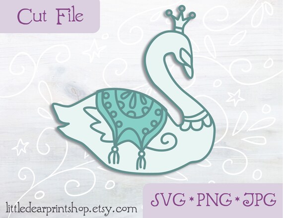 SVG Swan Princess Cut File for Cricut Silhouette PNG JPG | Etsy