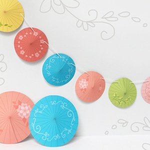 Printable Paper Parasols Party Decor PDF, Make Garlands, Banners ...