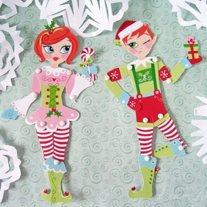 Printable Christmas Elves DIY Paper Dolls, PDF Download, Christmas ...