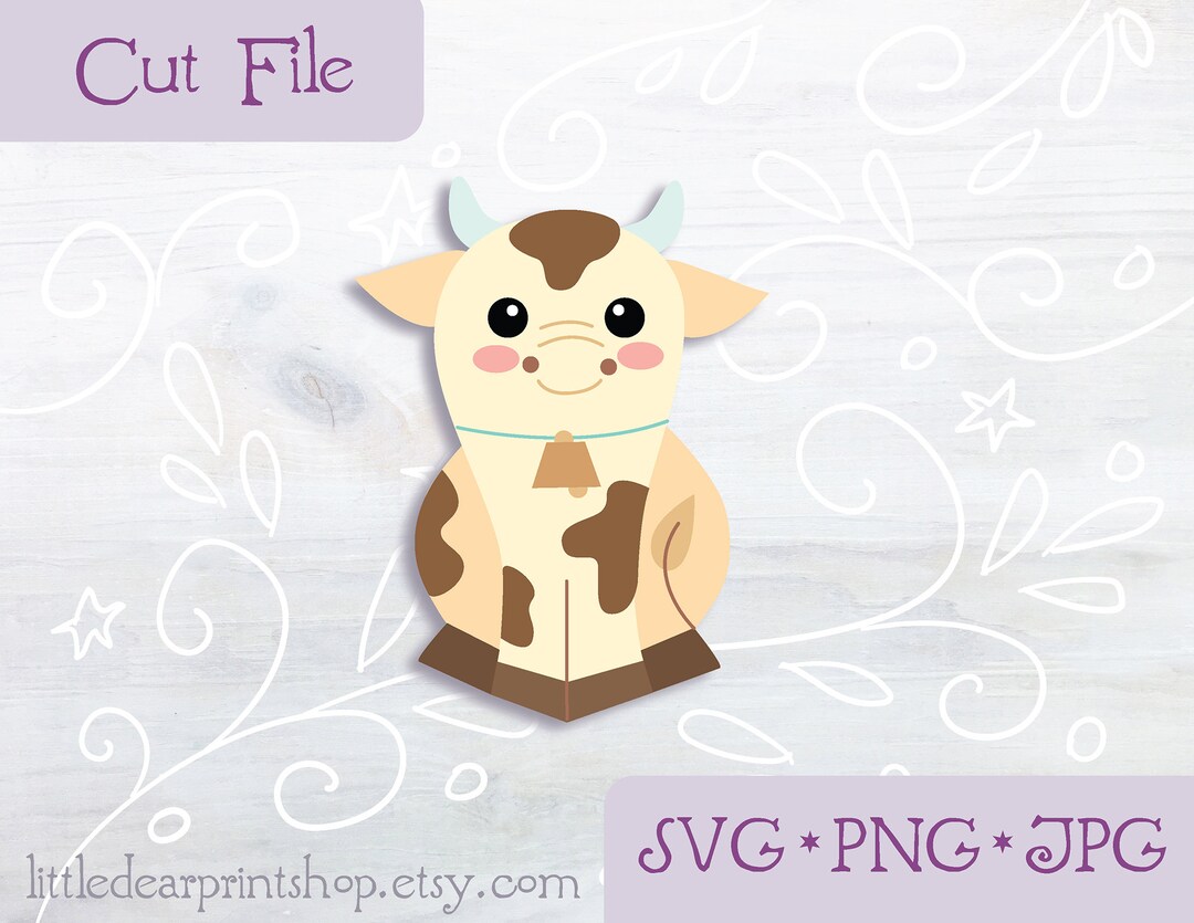 SVG Cow Cut File for Cricut, Silhouette, PNG, JPG Farm Animals Clip Art ...