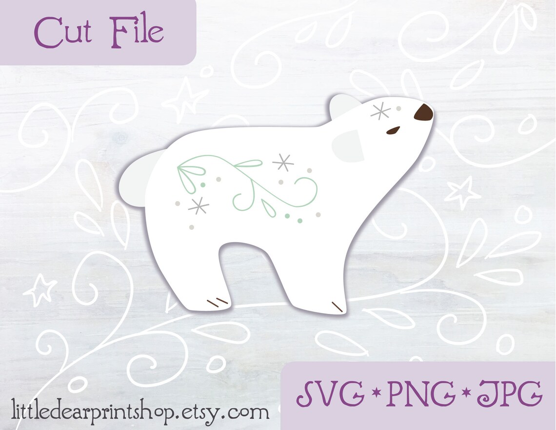 SVG Polar Bear Cut Files for Cricut Silhouette PNG JPG - Etsy Canada