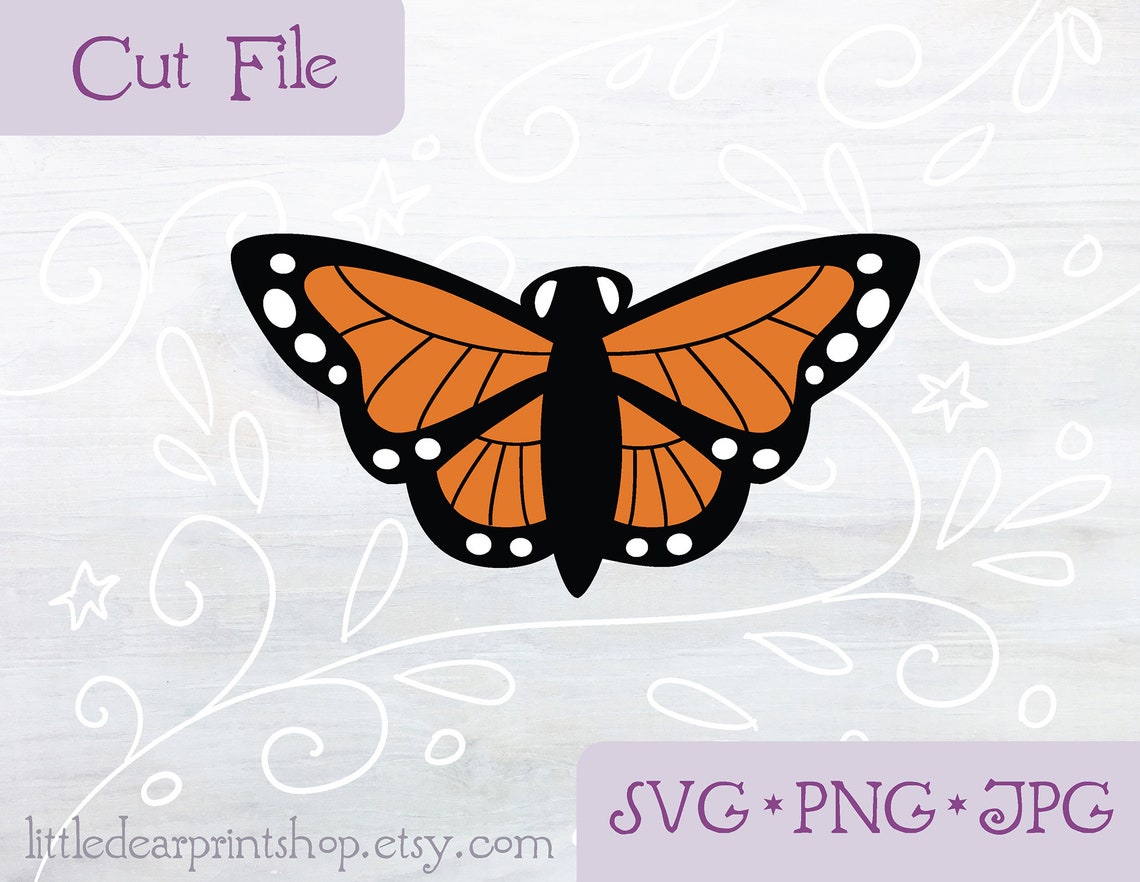 SVG Monarch Butterfly Cut File for Cricut Silhouette PNG - Etsy