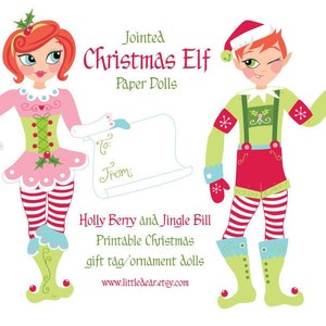 Printable Christmas Elves DIY Paper Dolls, PDF Download, Christmas ...