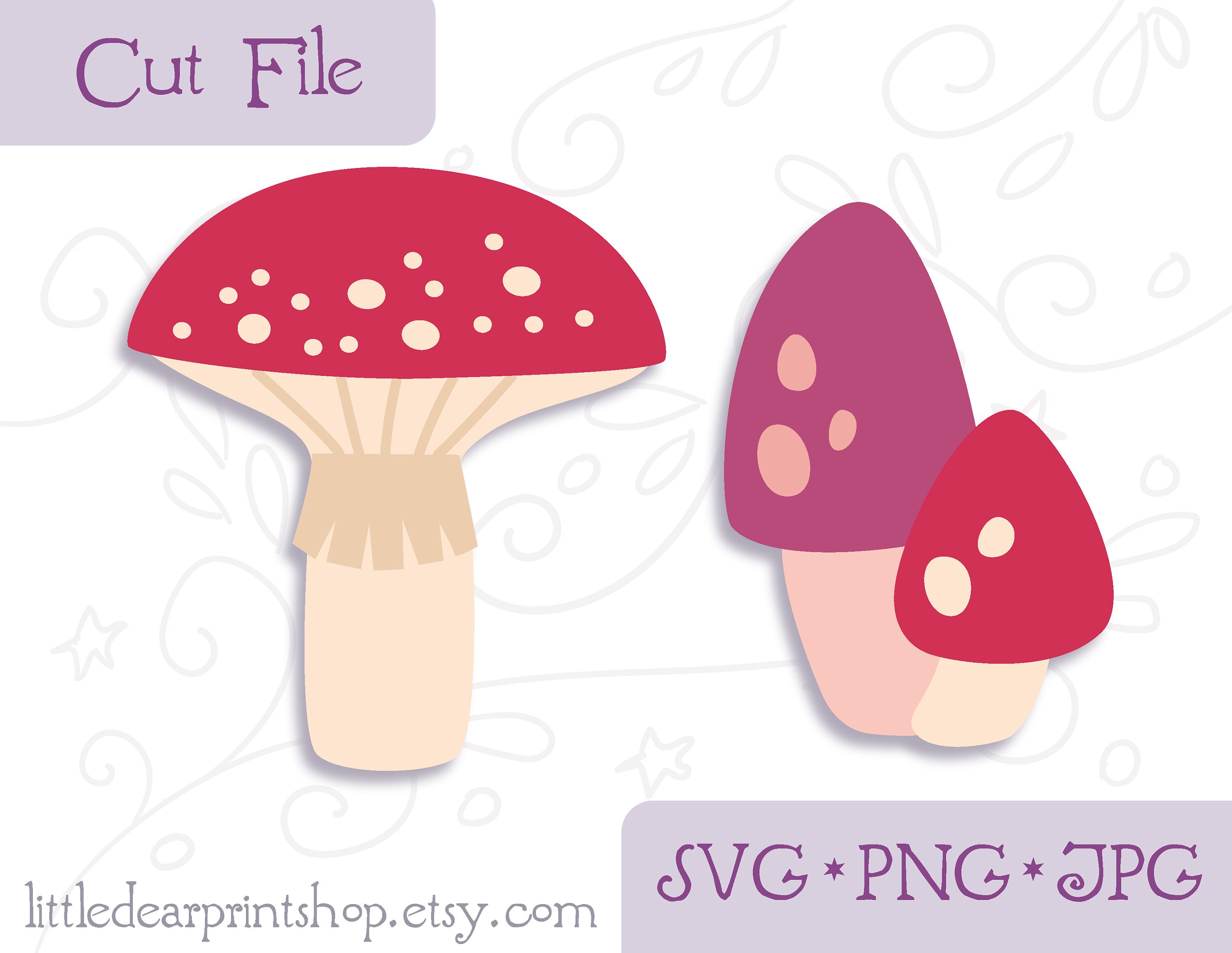 SVG Mushrooms cut files for Cricut Silhouette PNG JPG | Etsy