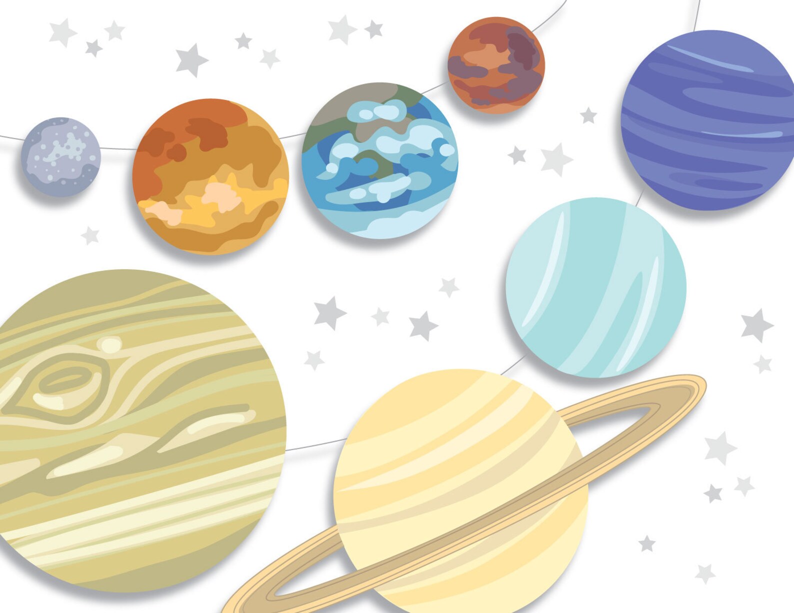 DIY Printable Solar System 8 Planets for Your Outer Space | Etsy