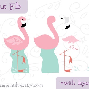 SVG Flamingo Cut File for Cricut, Silhouette, PNG, JPG Tropical Beach ...