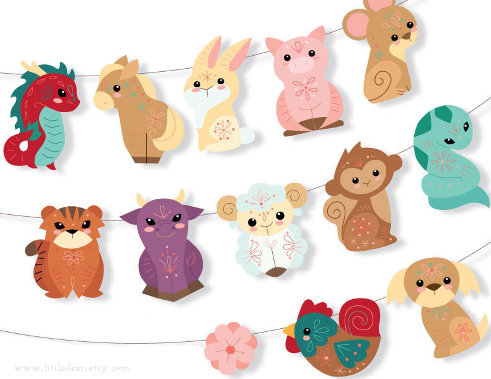 12 Diy Printable Chinese Zodiac Animal Finger Puppets PDF | Etsy