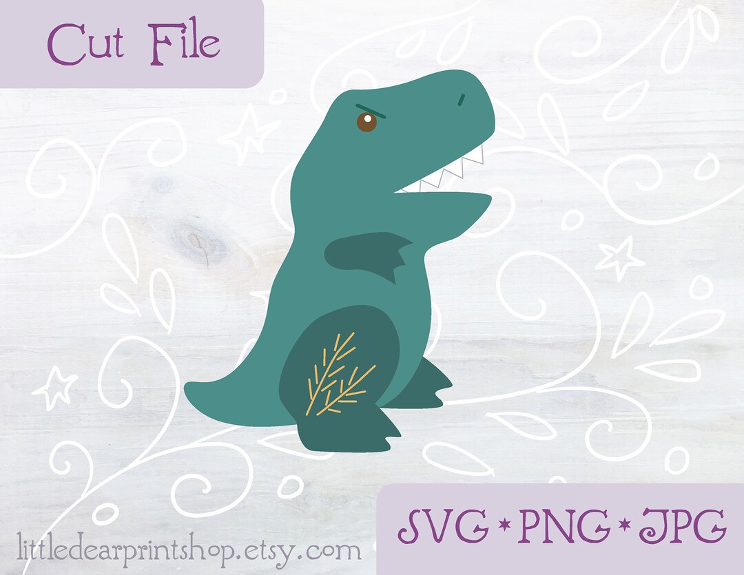 SVG T Rex Cut File for Cricut, Silhouette, PNG, JPG Tyrannosaurus Cute ...