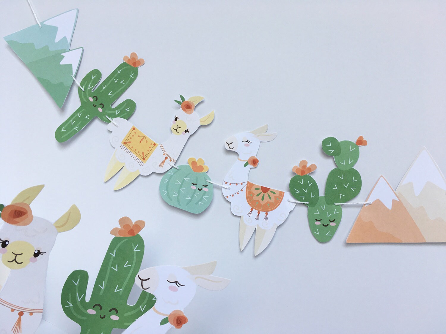 Llama Cactus Mountain Party Printable Digital Download PDF | Etsy