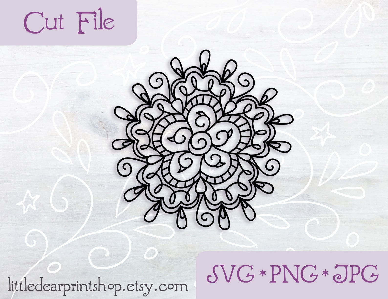 SVG Mandala Swirl Cut File for Cricut Silhouette PNG JPG - Etsy