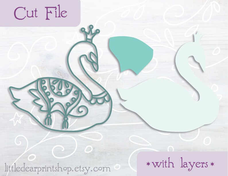SVG Swan Princess Cut File for Cricut Silhouette PNG JPG | Etsy