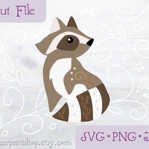 SVG Raccoon Cut File for Cricut, Silhouette, PNG, JPG Woodland Animal ...