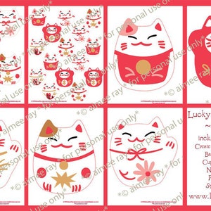 Printable Lucky Cats Banner, Diy PDF, SVG, PNG Download, Chinese New ...