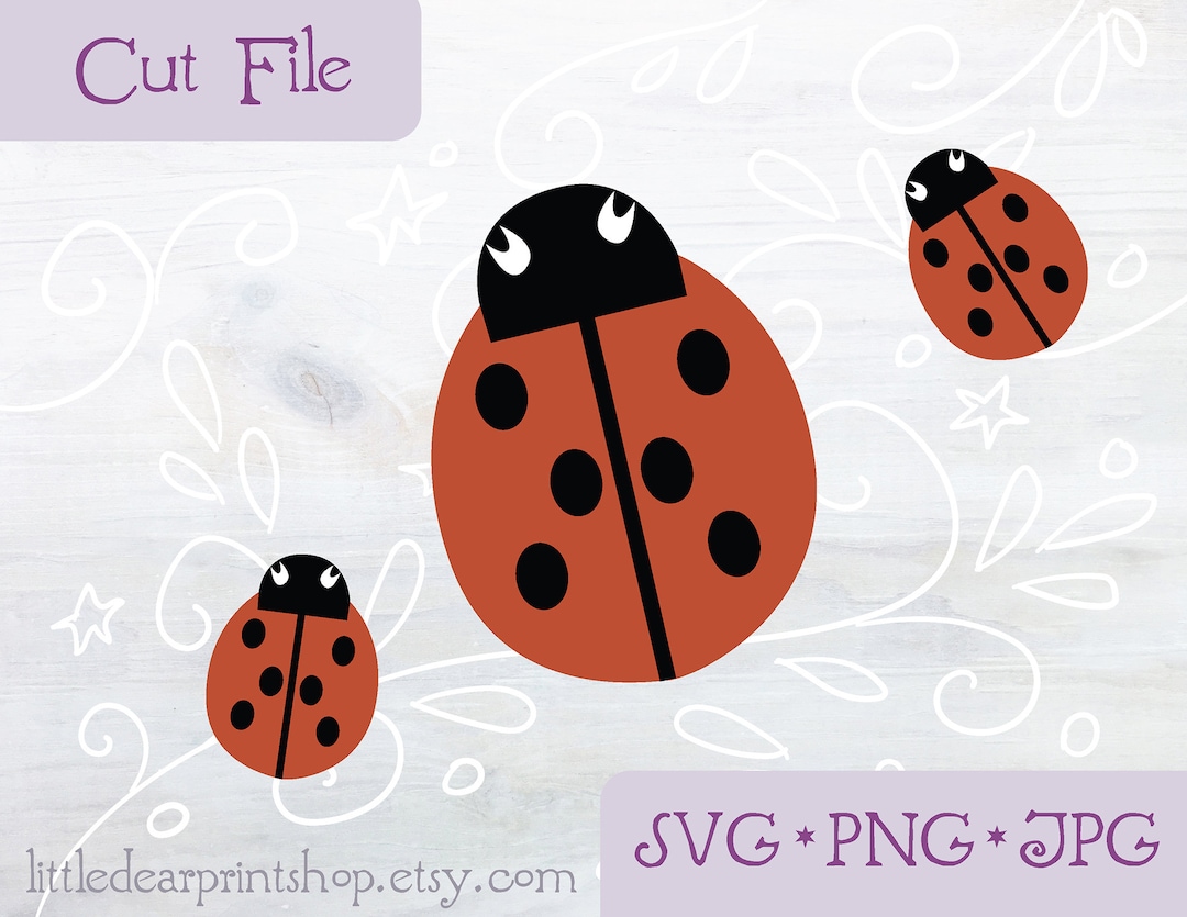 SVG Ladybug Cut File for Cricut, Silhouette, PNG, JPG Cute Bug Clip Art ...