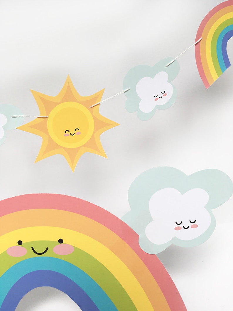 PDF SVG PNG Printable Sunshine and Rainbows Party Decor - Etsy