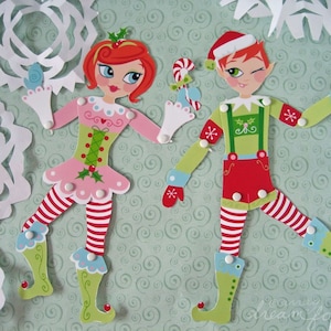 Printable Christmas Elves DIY Paper Dolls, PDF Download, Christmas ...