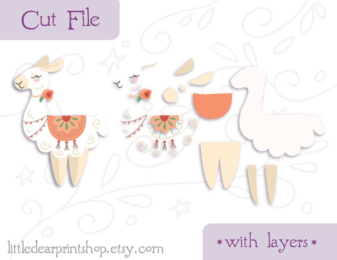 SVG Llama Cut File for Cricut Silhouette PNG JPG Desert - Etsy