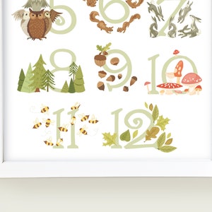 Printable Woodland Animal Numbers Wall Art, Forest Animals Counting ...