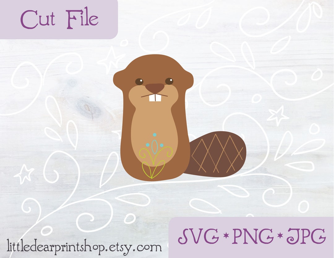 SVG Cute Beaver Cut File for Cricut, Silhouette, PNG, JPG Woodland ...