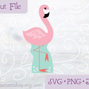 SVG Flamingo Cut File for Cricut, Silhouette, PNG, JPG Tropical Beach ...
