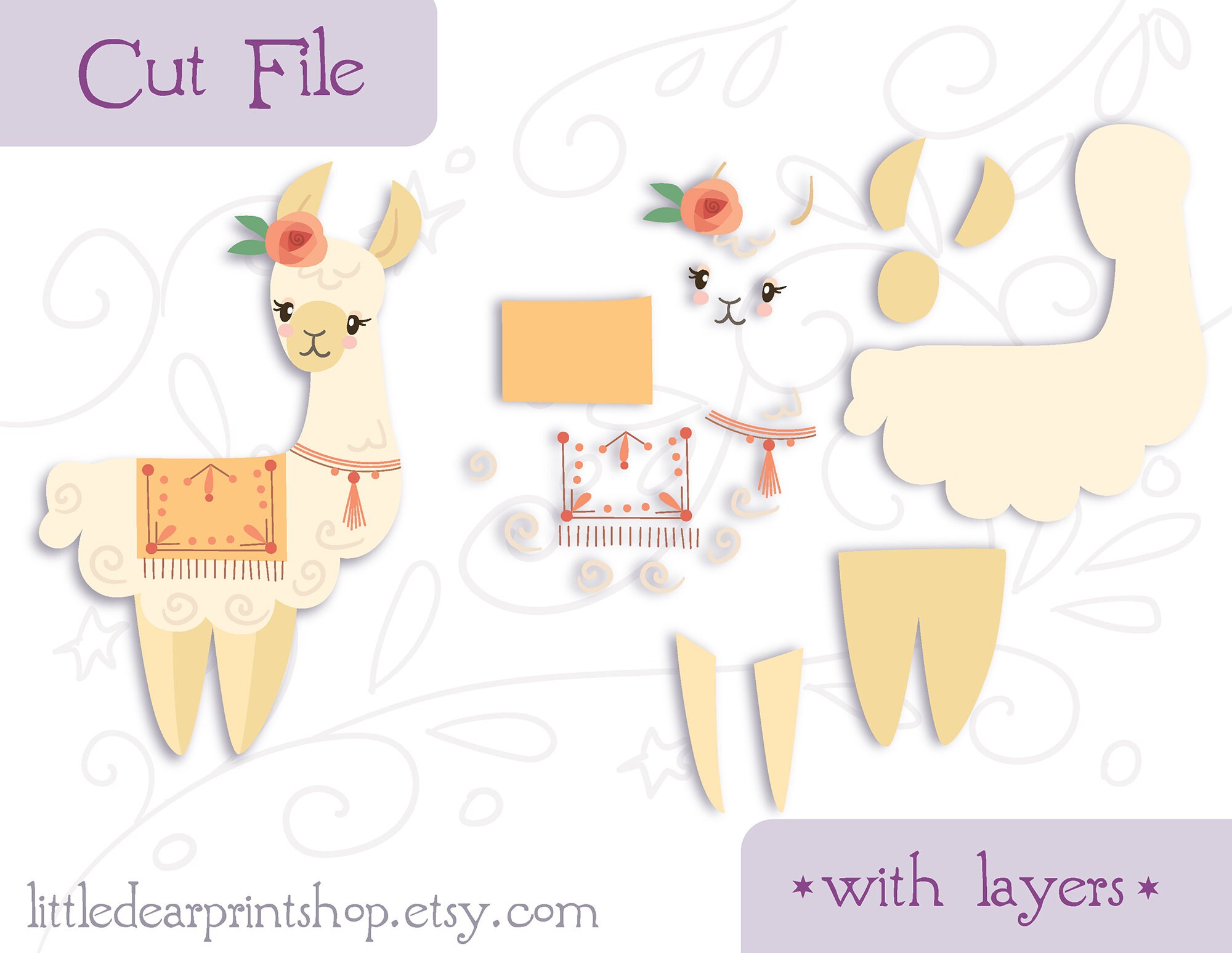 SVG Llama Cut File for Cricut Silhouette PNG JPG Desert - Etsy