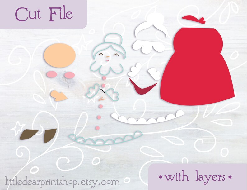 SVG Cute Mrs Claus Cut Files for Cricut Silhouette PNG JPG - Etsy