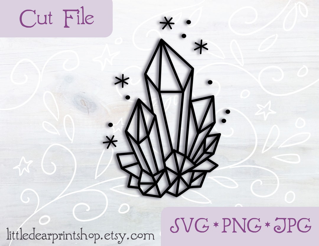 SVG Crystals Cut File for Cricut, Silhouette, PNG, JPG Gemstones Clip ...