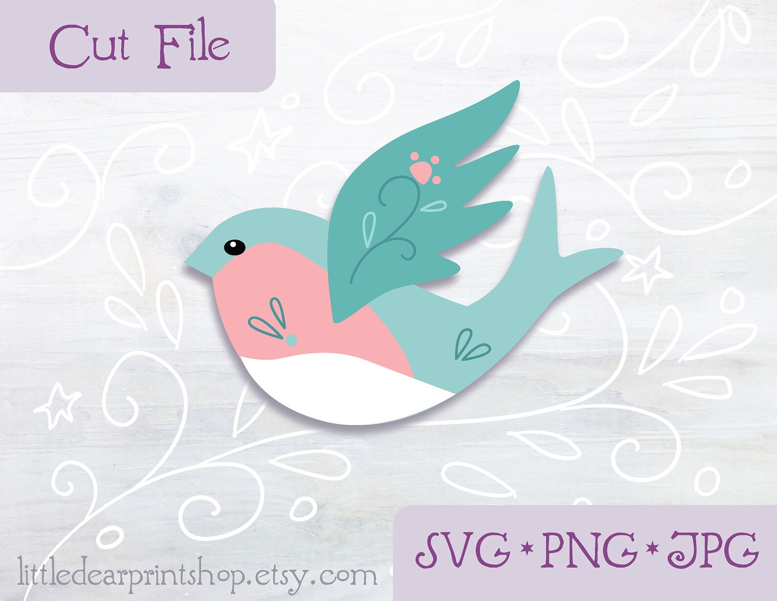 SVG Bluebird Cut File for Cricut Silhouette PNG JPG Blue - Etsy