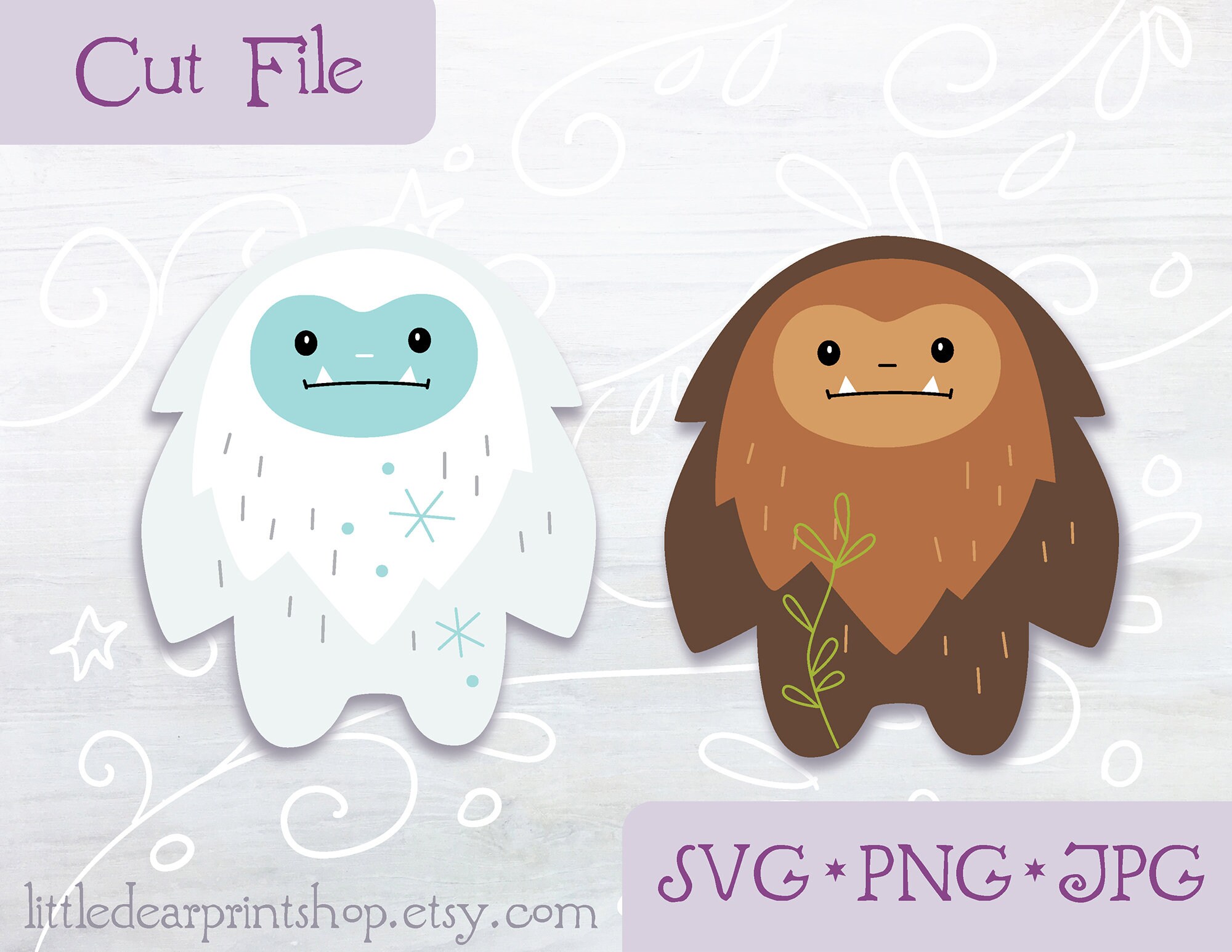 SVG Yeti and Sasquatch Cut Files for Cricut Silhouette PNG - Etsy