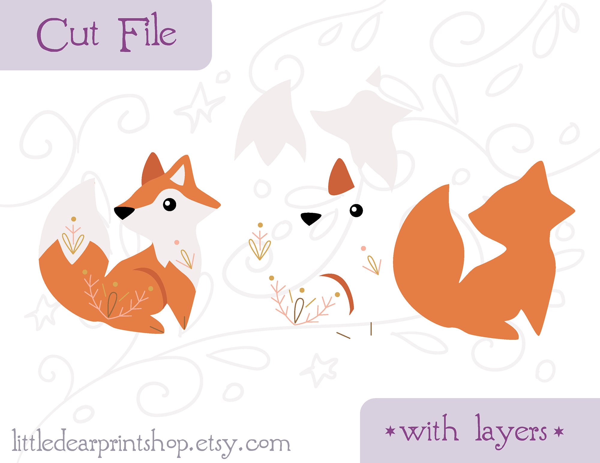 SVG Fox cut file for Cricut Silhouette PNG JPG woodland | Etsy