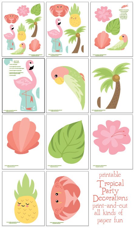 Tropical Flamingo Party Printable Digital Download Clip Art - Etsy