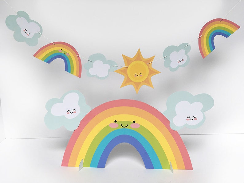 PDF SVG PNG Printable Sunshine and Rainbows Party Decor - Etsy