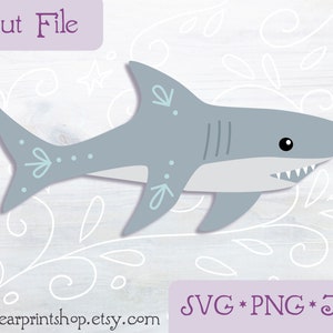 SVG Great White Shark Cut File for Cricut, Silhouette, PNG, JPG Ocean ...