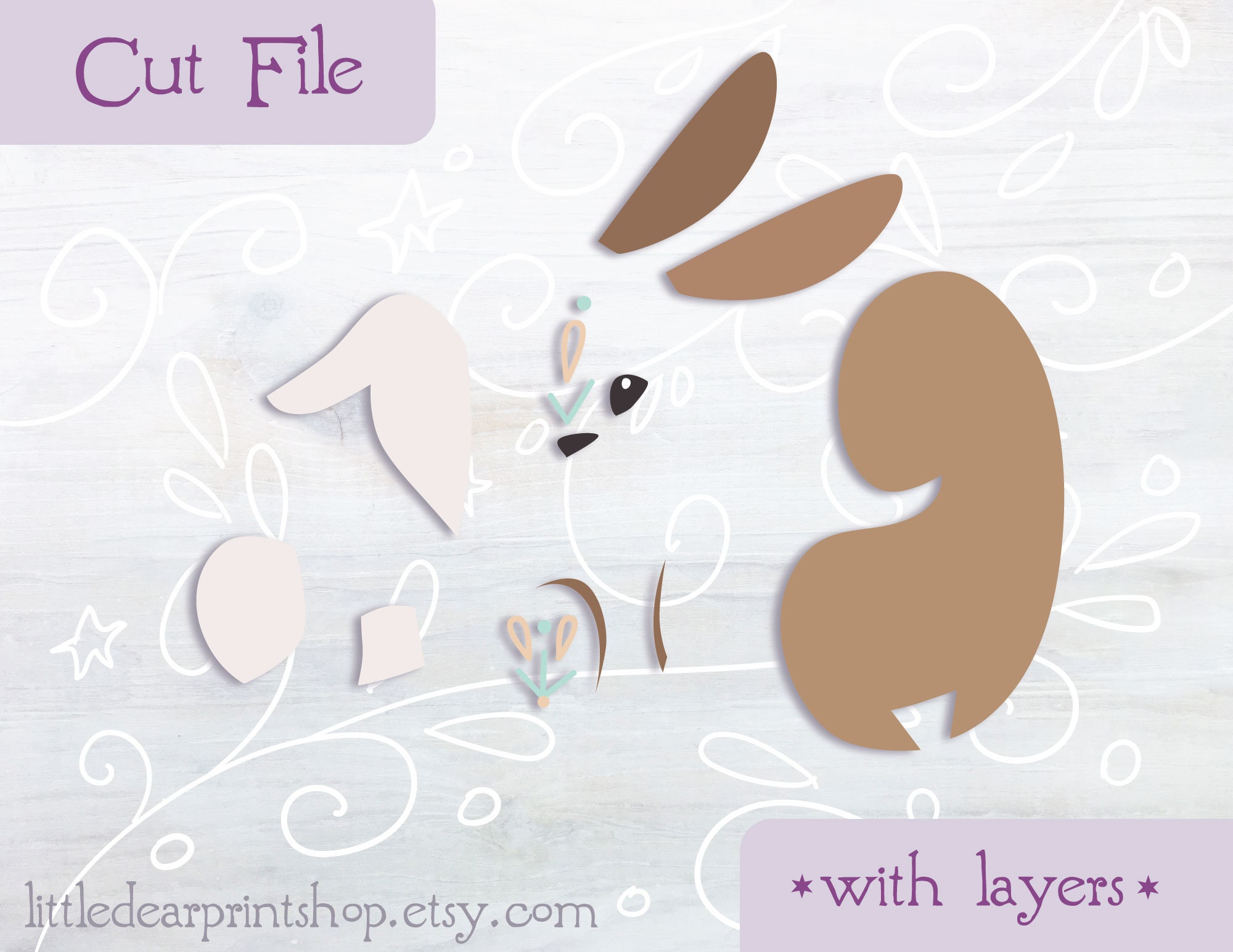 SVG Rabbit Woodland Animals Bunny Cut File for Cricut - Etsy