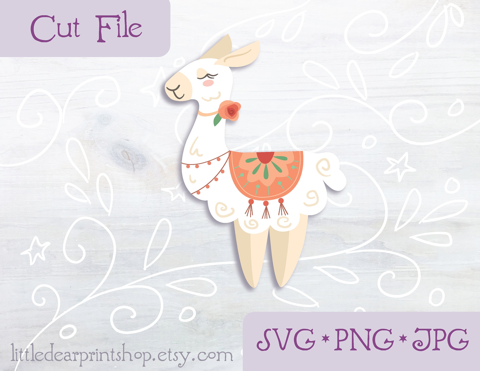 SVG Llama Cut File for Cricut Silhouette PNG JPG Desert - Etsy