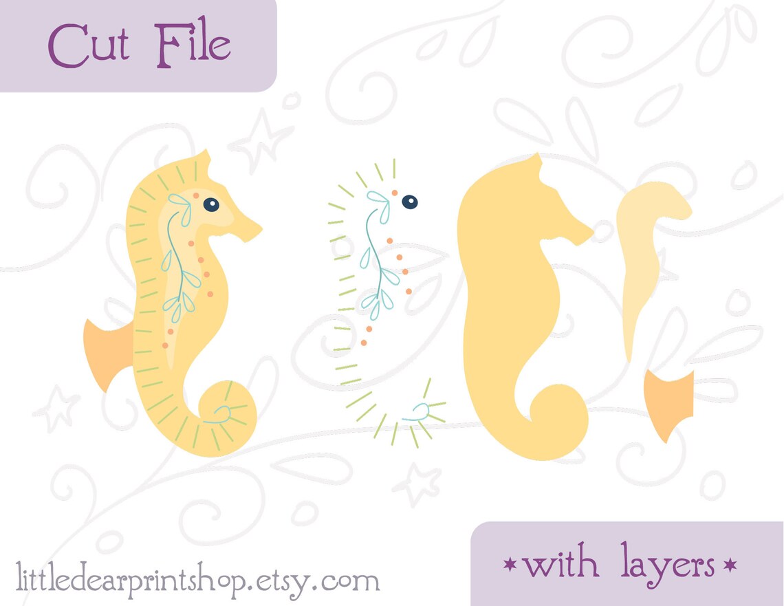 SVG Seahorse Cut File for Cricut Silhouette PNG JPG Ocean - Etsy