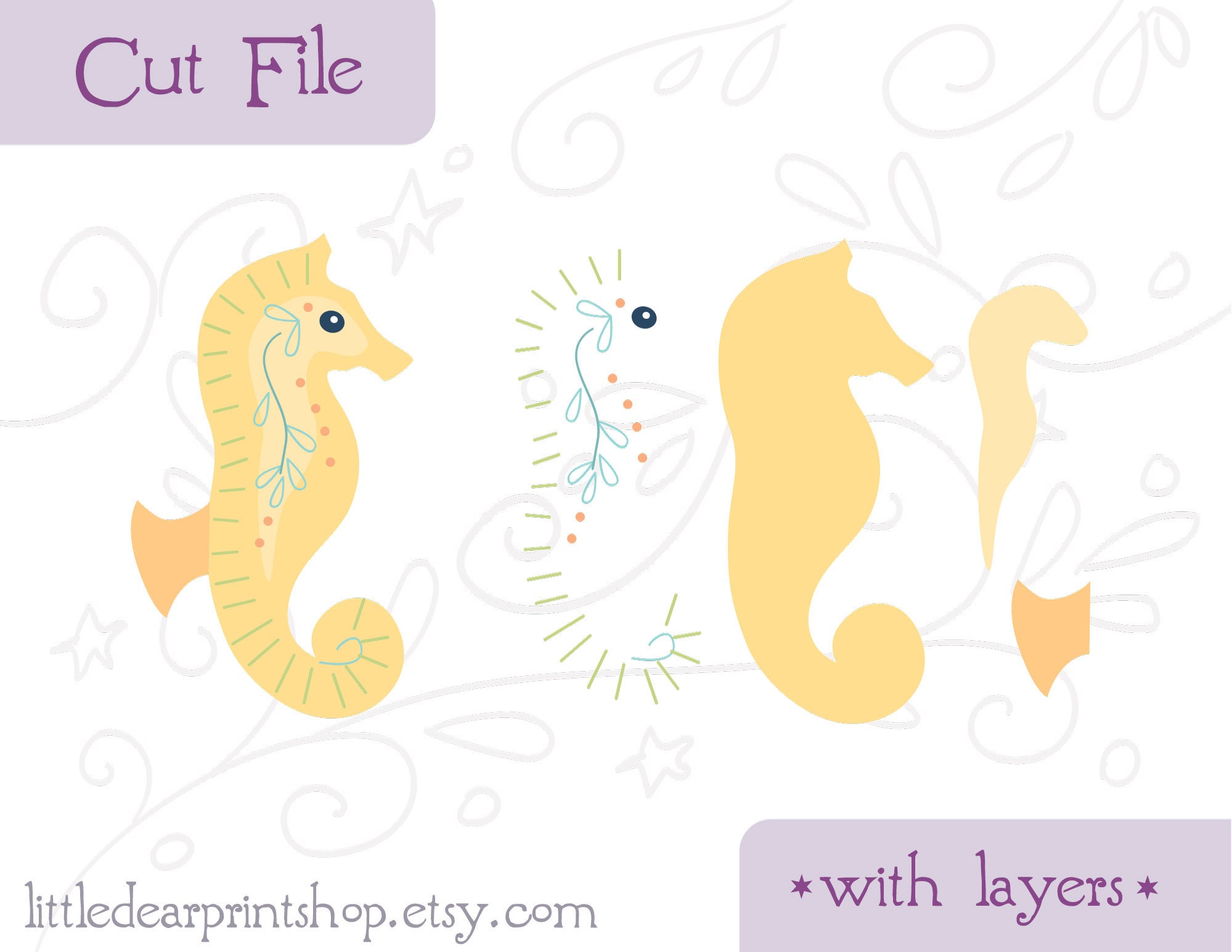 SVG Seahorse Cut File for Cricut Silhouette PNG JPG Ocean - Etsy