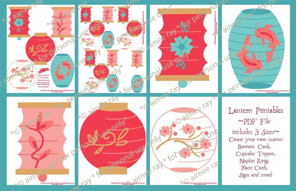 Diy Printable Paper Lanterns Garland PDF PNG SVG Download - Etsy Australia
