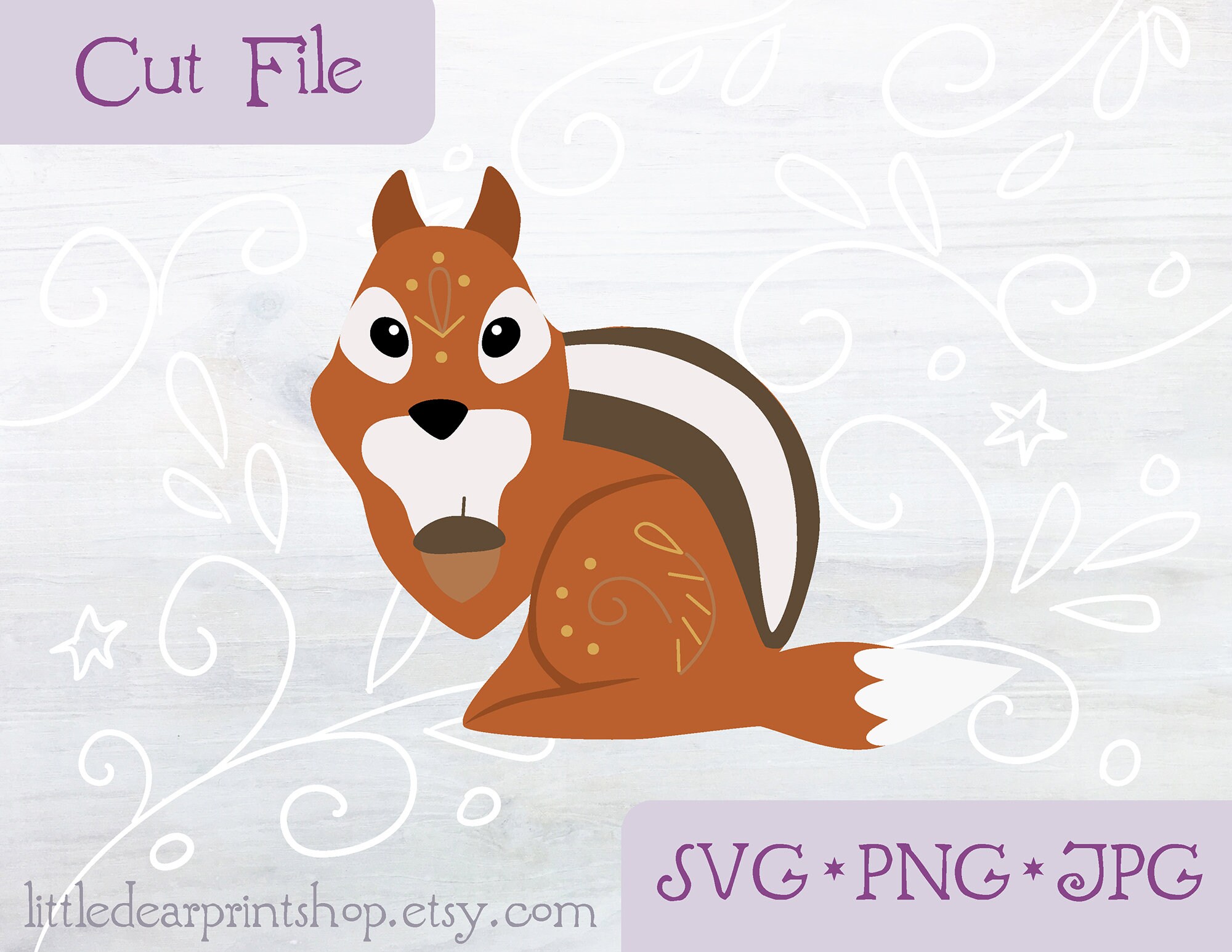 SVG Chipmunk Cut File for Cricut Silhouette PNG JPG - Etsy