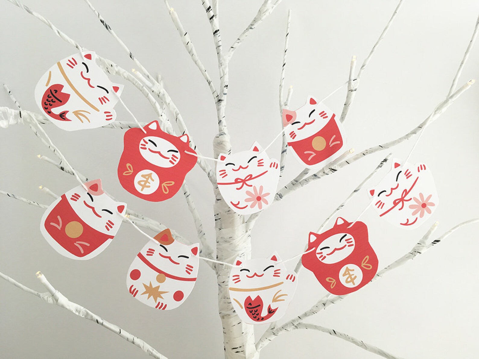 Printable Lucky Cats Banner diy PDF SVG PNG download | Etsy
