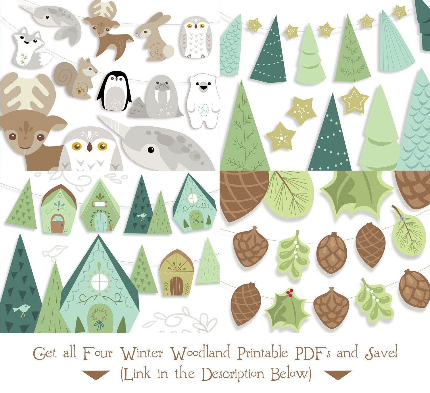 Diy Printable Winter Animals PDF SVG PNG Craft Files for | Etsy